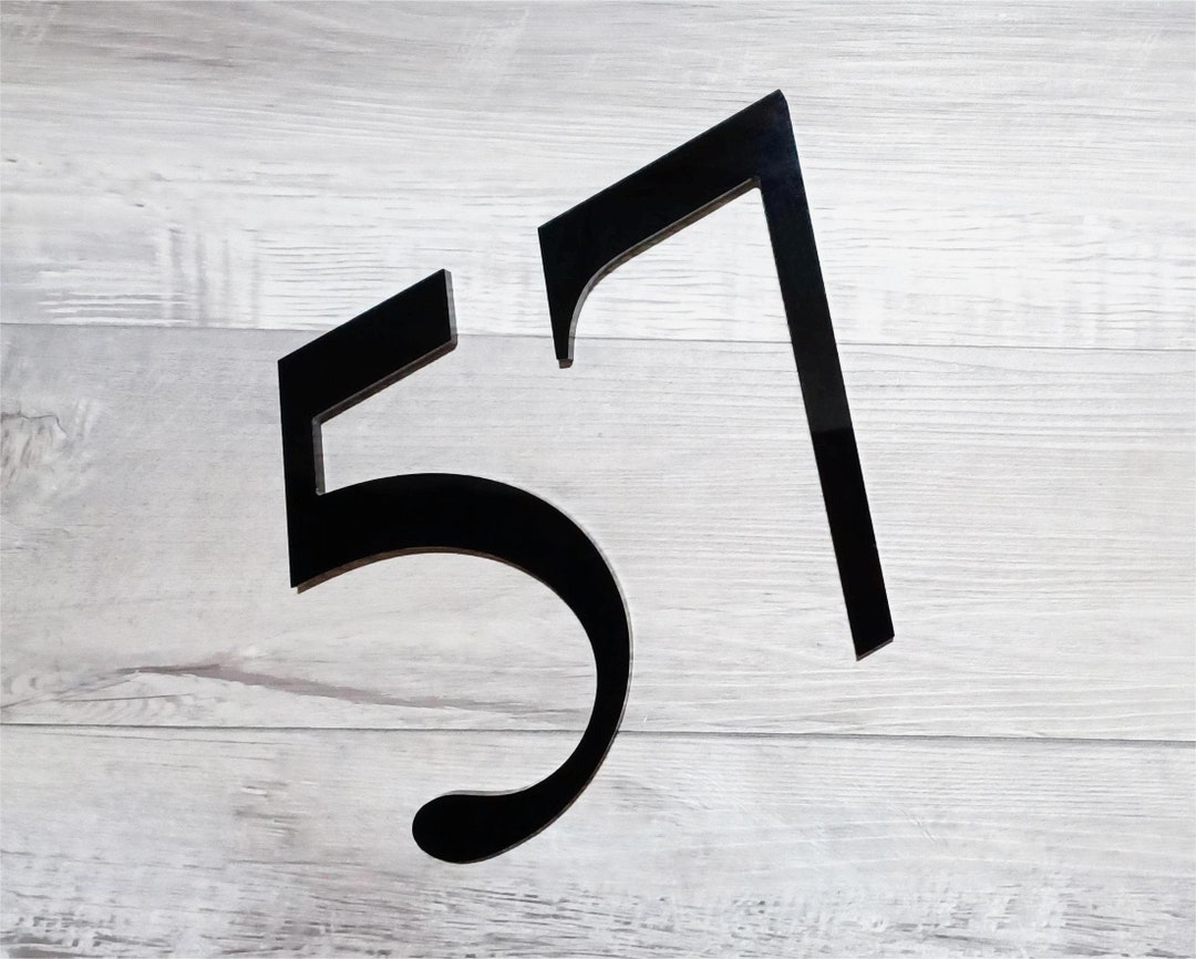 3 Inch Modern House Numbers, Acrylic Numbers, Plastic Number, Floating ...
