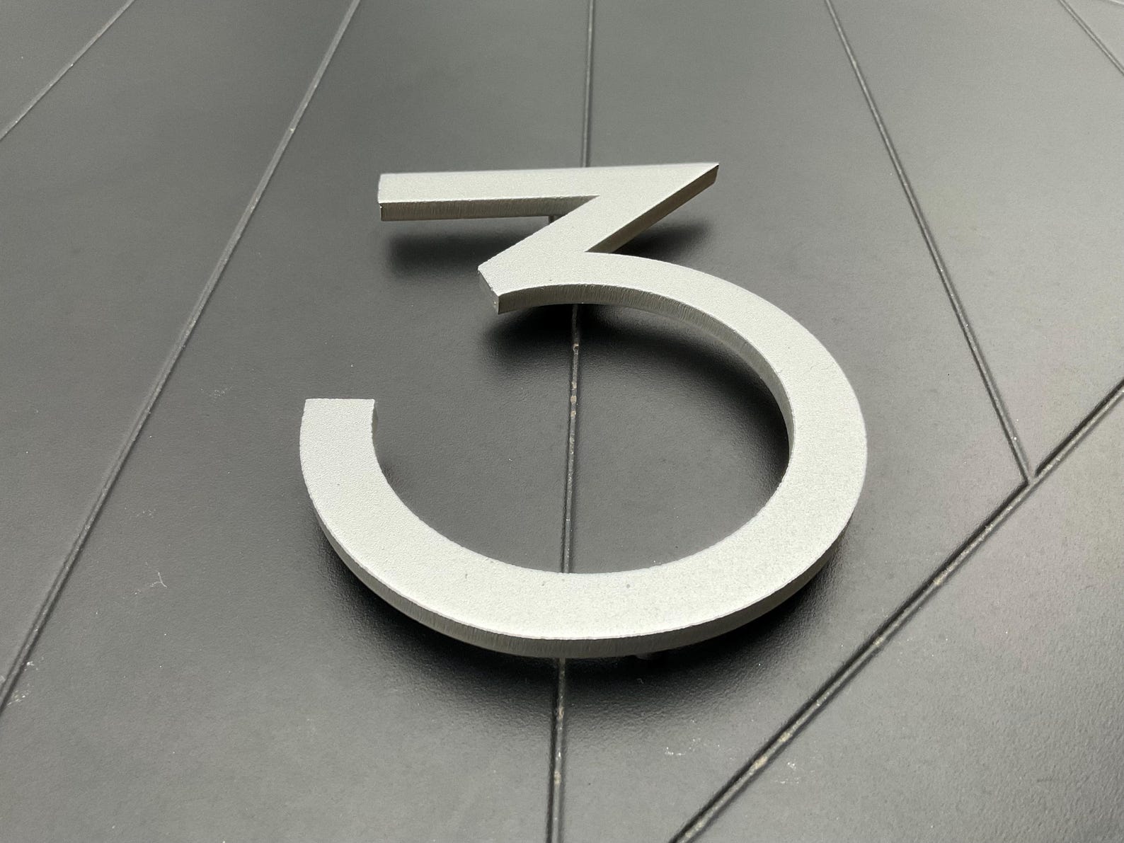 4 Inch Metal Numbers, Aluminum Numbers, Mailbox Numbers, Modern House ...