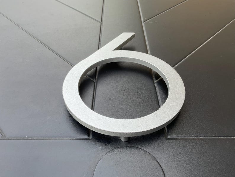 6 Inch Metal Numbers, Aluminum Numbers, Modern House Number, Garage ...