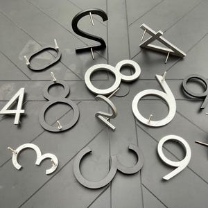 6 Inch Metal Numbers, Aluminum Numbers, Modern House Number, Garage ...