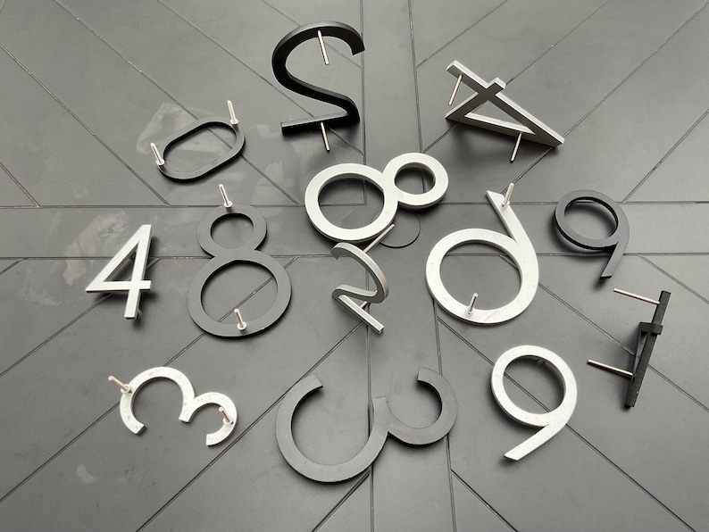 6 Inch Metal Numbers, Aluminum Numbers, Modern House Number, Garage ...