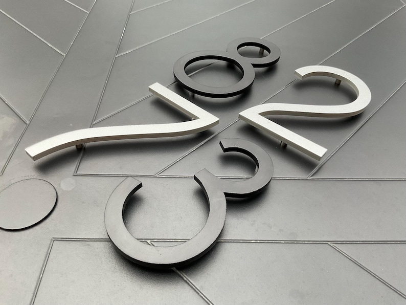 6 Inch Metal Numbers, Aluminum Numbers, Modern House Number, Garage ...