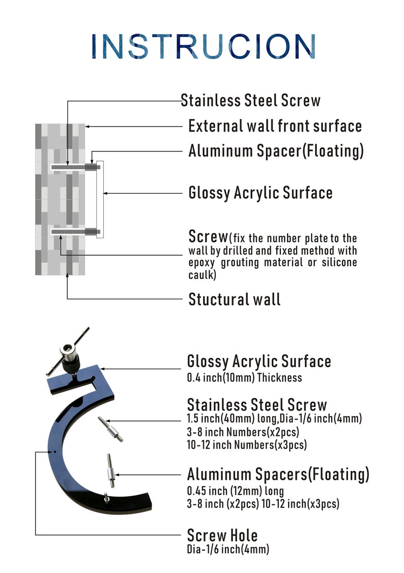 4 Inch Numbers, Mail Box Numbers, Modern House Numbers, Acrylic Numbers ...