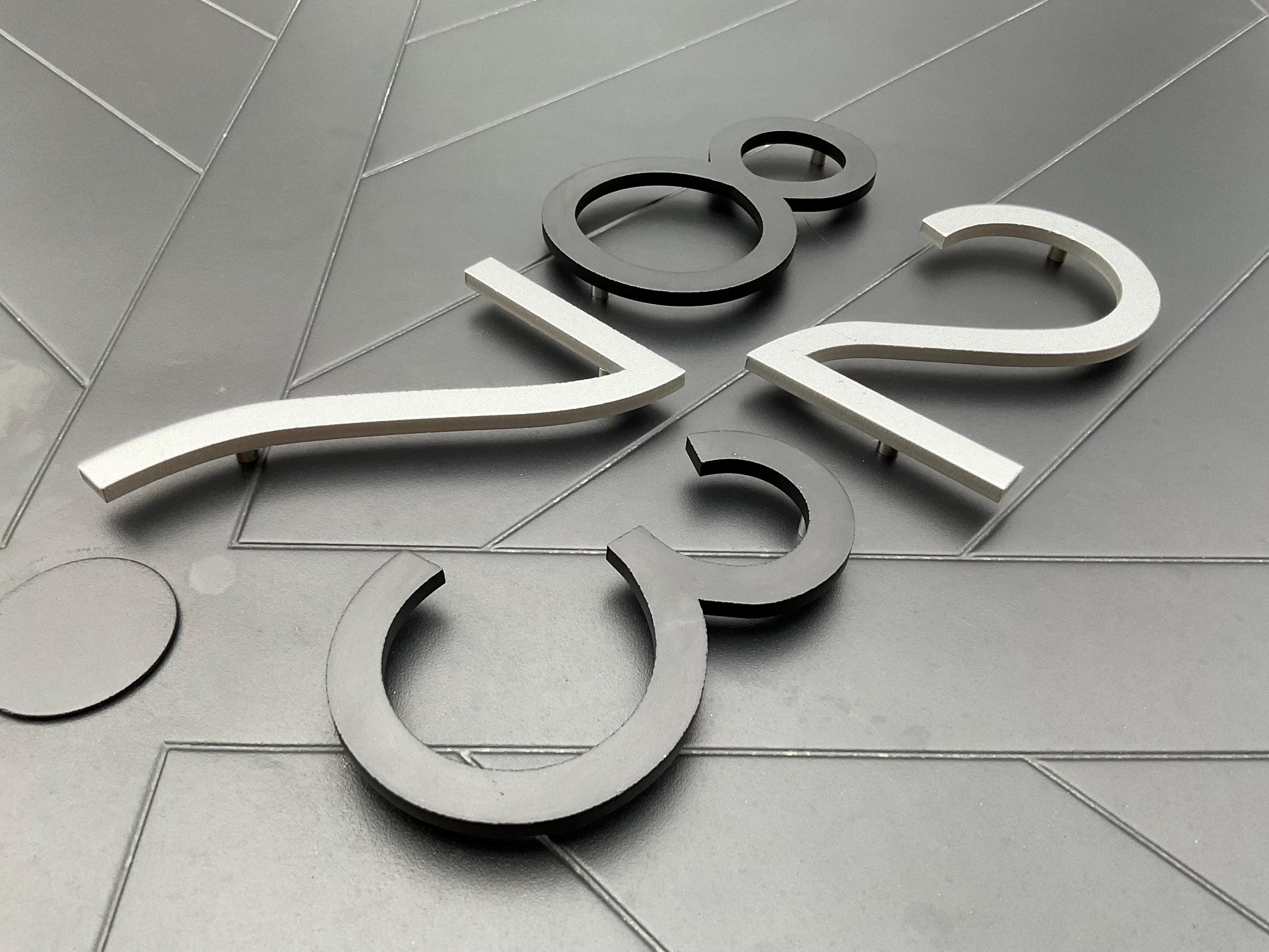 4 Inch Metal Numbers, Aluminum Numbers, Mailbox Numbers, Modern House ...