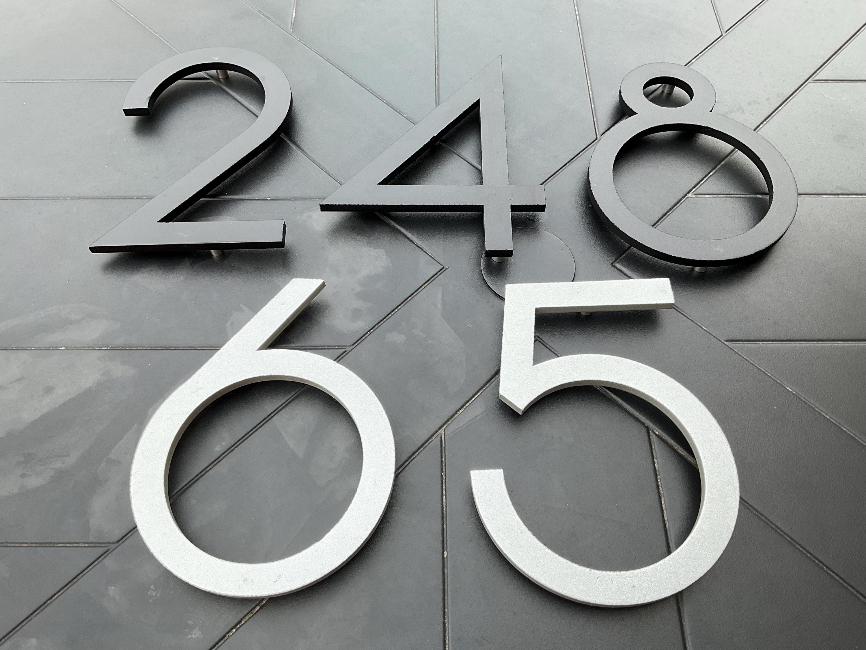 4 Inch Metal Numbers, Aluminum Numbers, Mailbox Numbers, Modern House ...