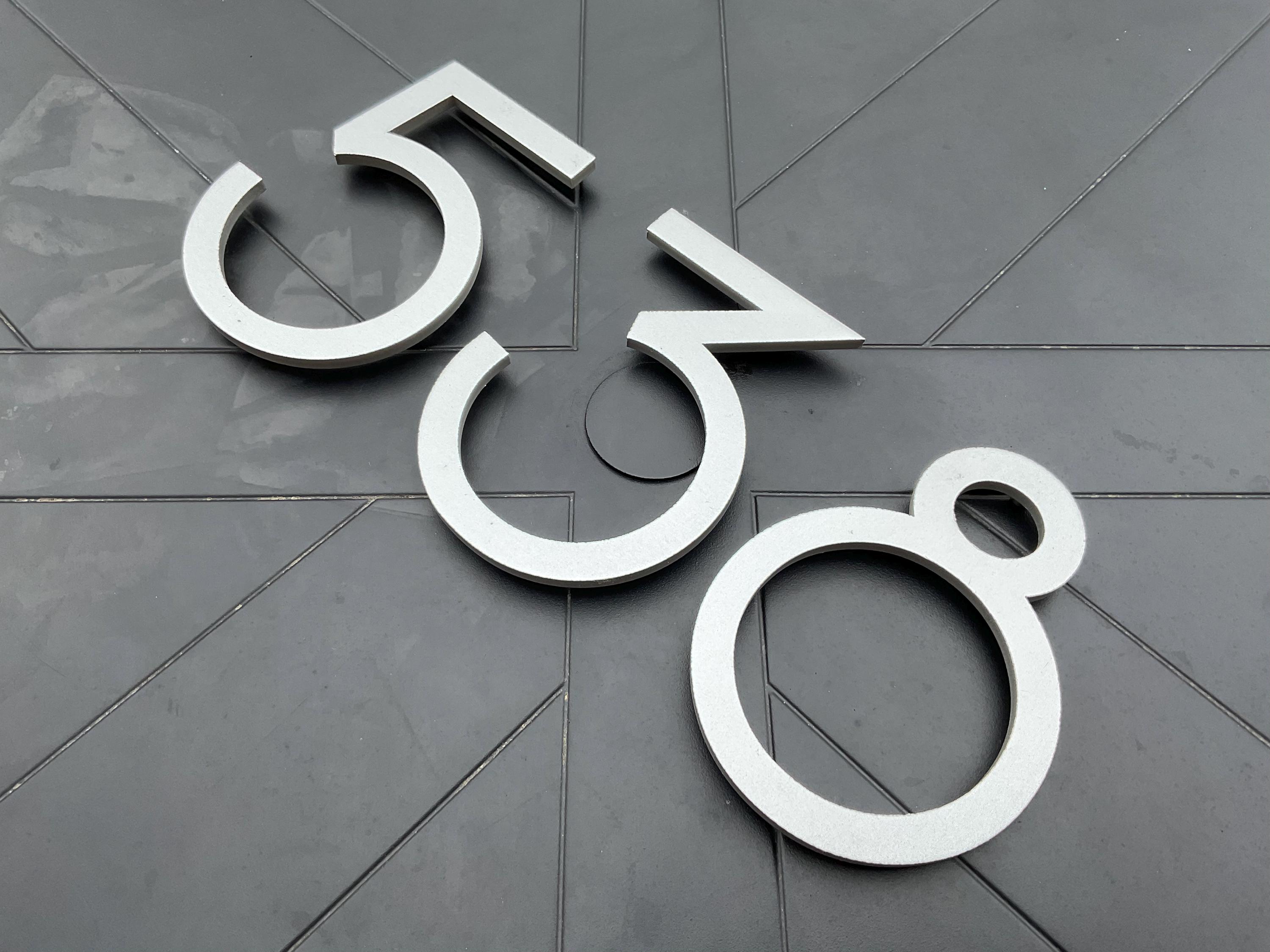 4 Inch Metal Numbers, Aluminum Numbers, Mailbox Numbers, Modern House ...