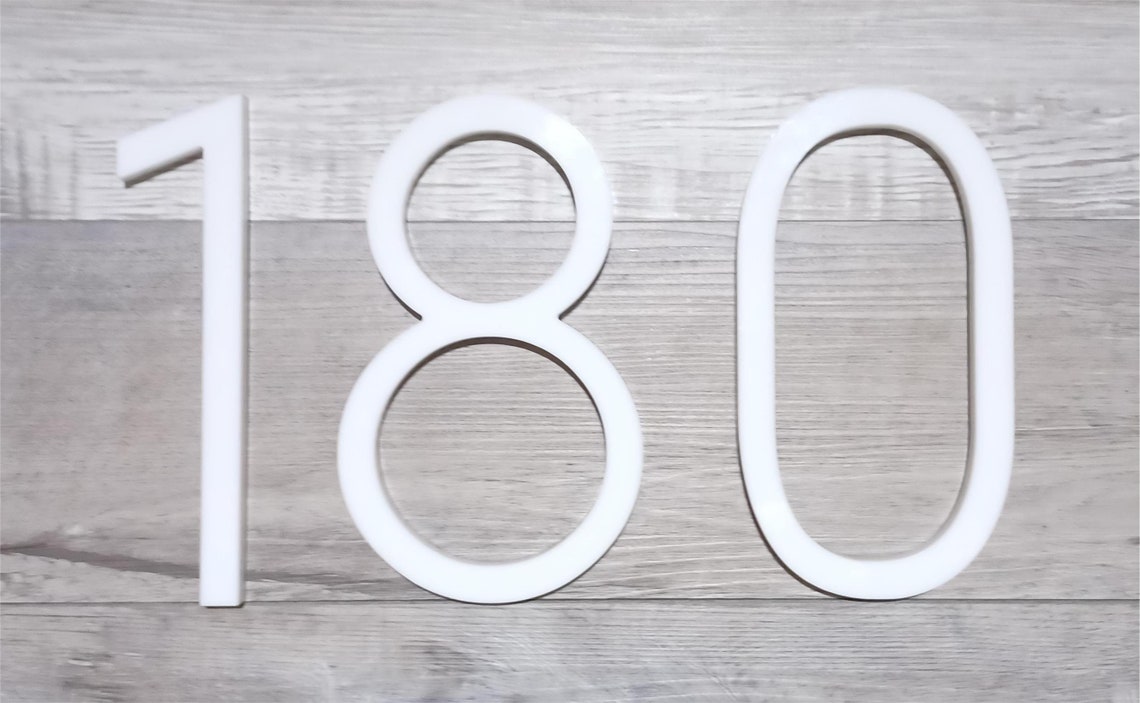 8 Inch Modern House Numbers Acrylic Numbers Plastic Number - Etsy UK