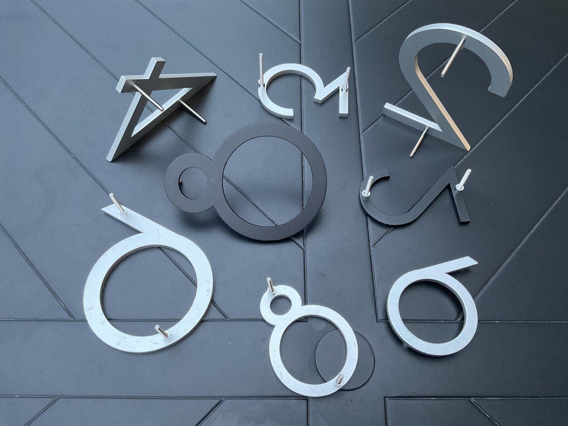 4 Inch Metal Numbers, Aluminum Numbers, Mailbox Numbers, Modern House ...