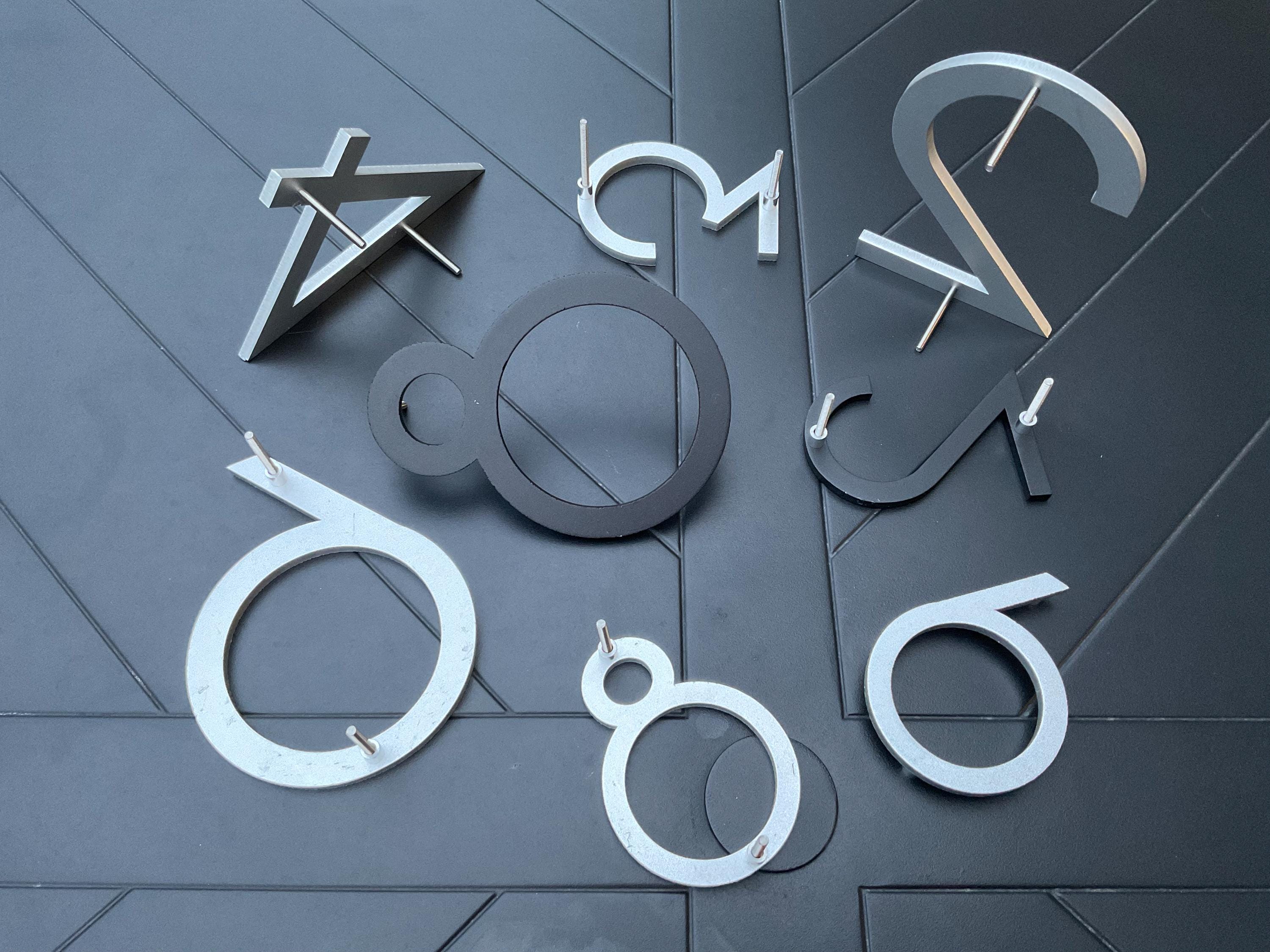 4 Inch Metal Numbers, Aluminum Numbers, Mailbox Numbers, Modern House ...