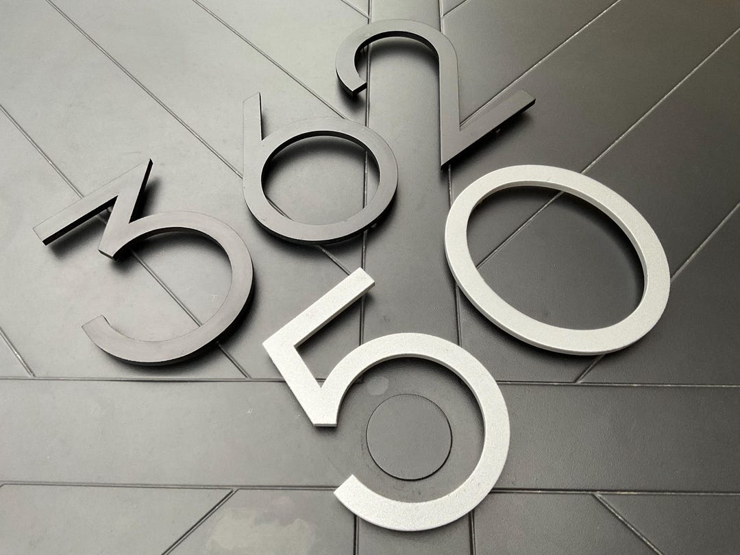 6 Inch Metal Numbers, Aluminum Numbers, Modern House Number, Garage ...