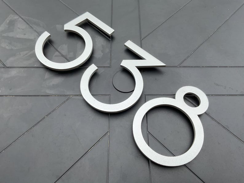 6 Inch Metal Numbers, Aluminum Numbers, Modern House Number, Garage ...