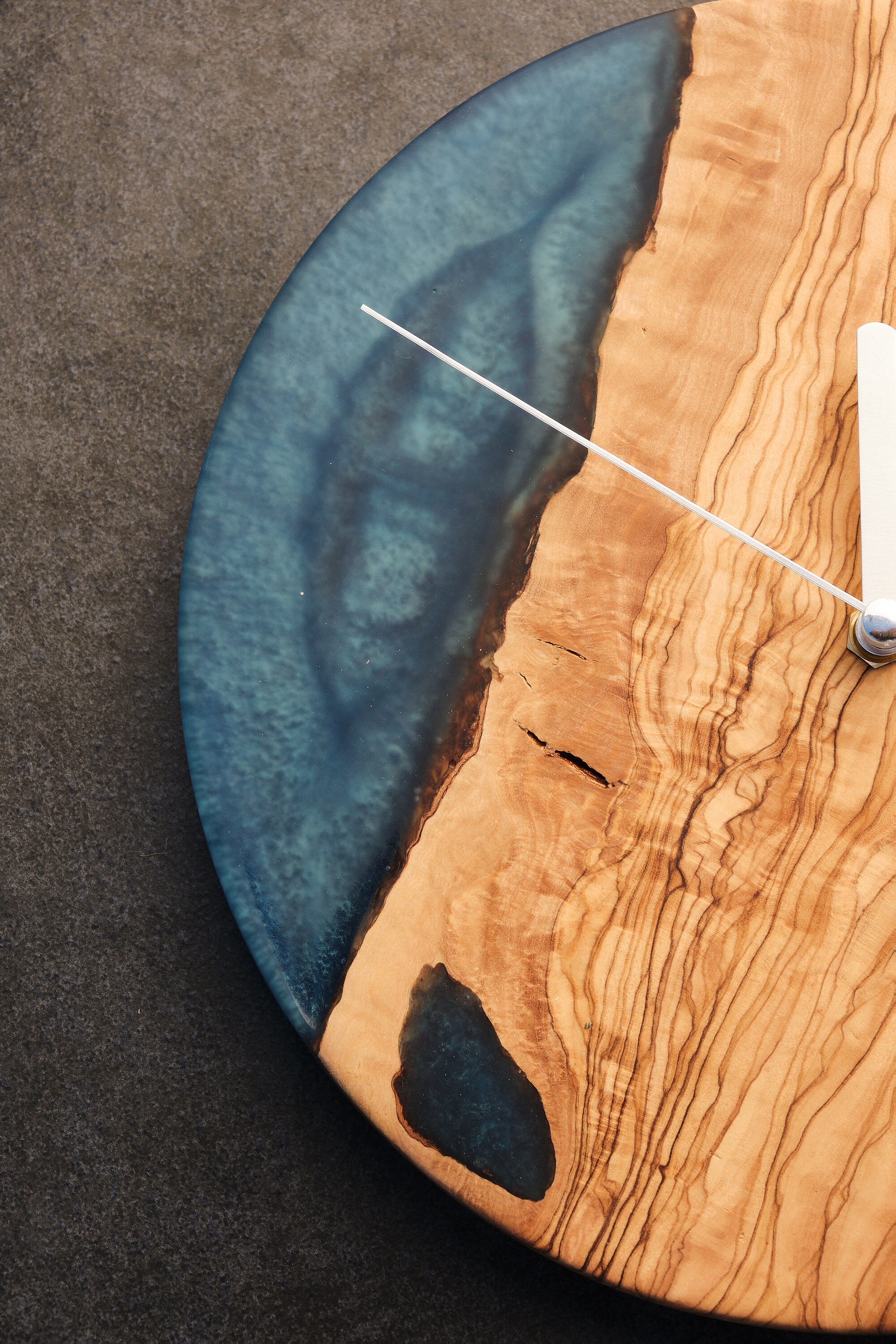 Resin & Olive Wood Wall Clock Colorful Epoxy Cool Wall Clock | Etsy