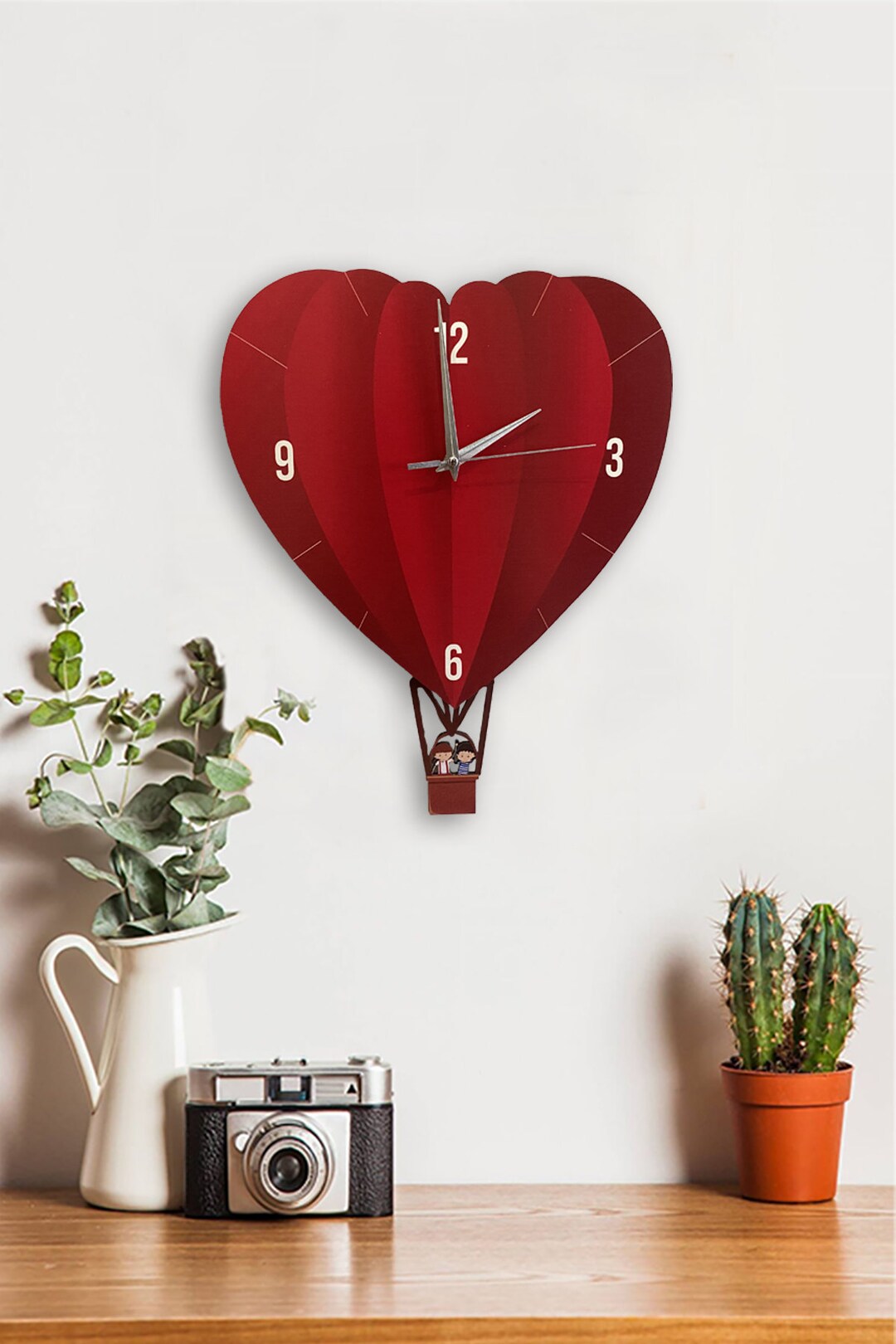 Wooden Clock, Wall Clock, Heart Pendulum Clock, Valentine Day Gift ...