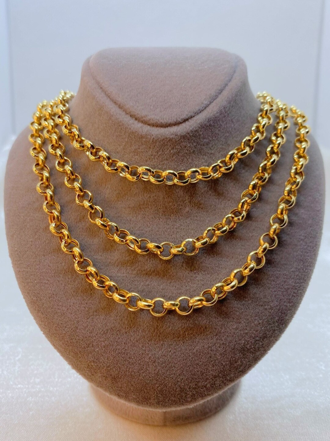 18k Solid Gold Rolo Chain, 5mm , Gold Rolo Necklace for Men, Necklace ...
