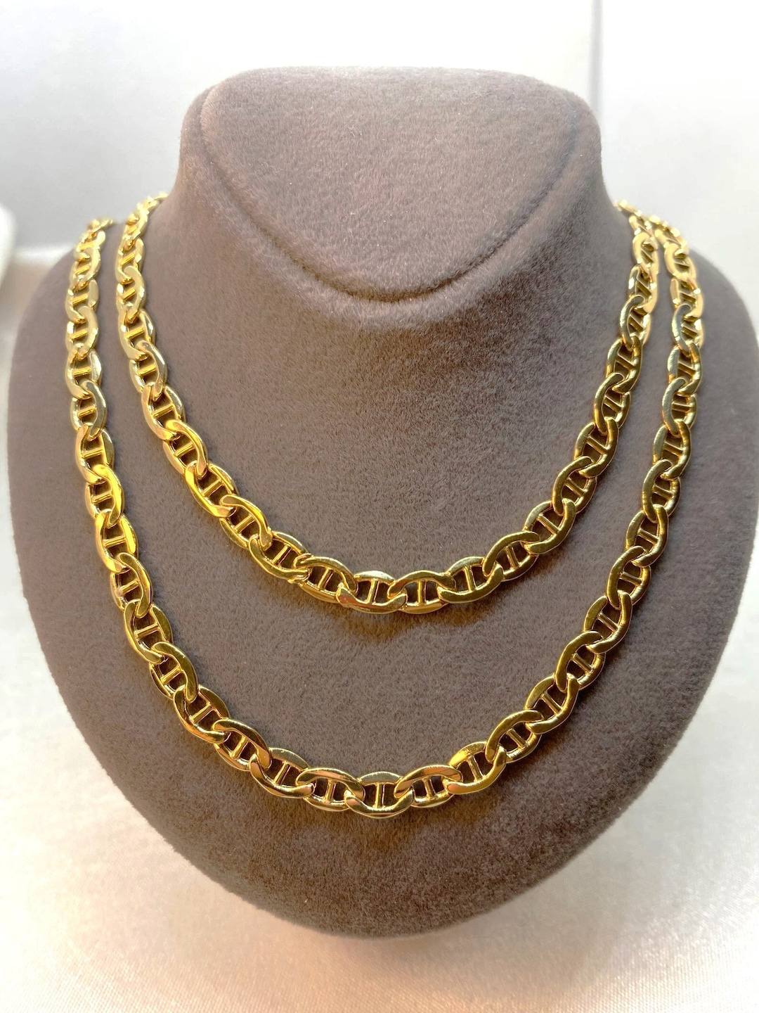 14k Solid Gold Anchor Chain Necklace: Mariner Style - Etsy