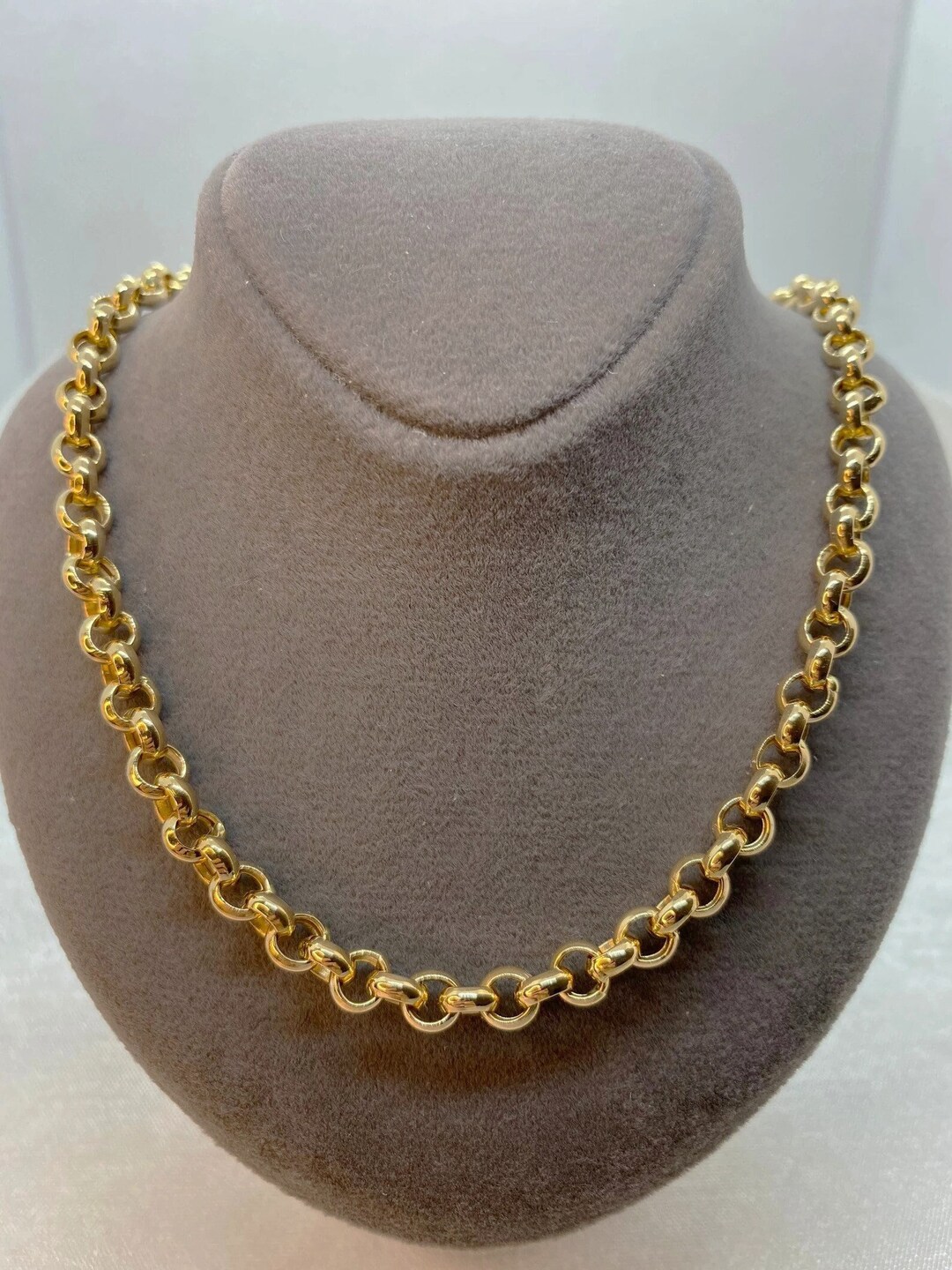 18k Solid Gold Rolo Chain, 5mm , Gold Rolo Necklace for Men, Necklace ...