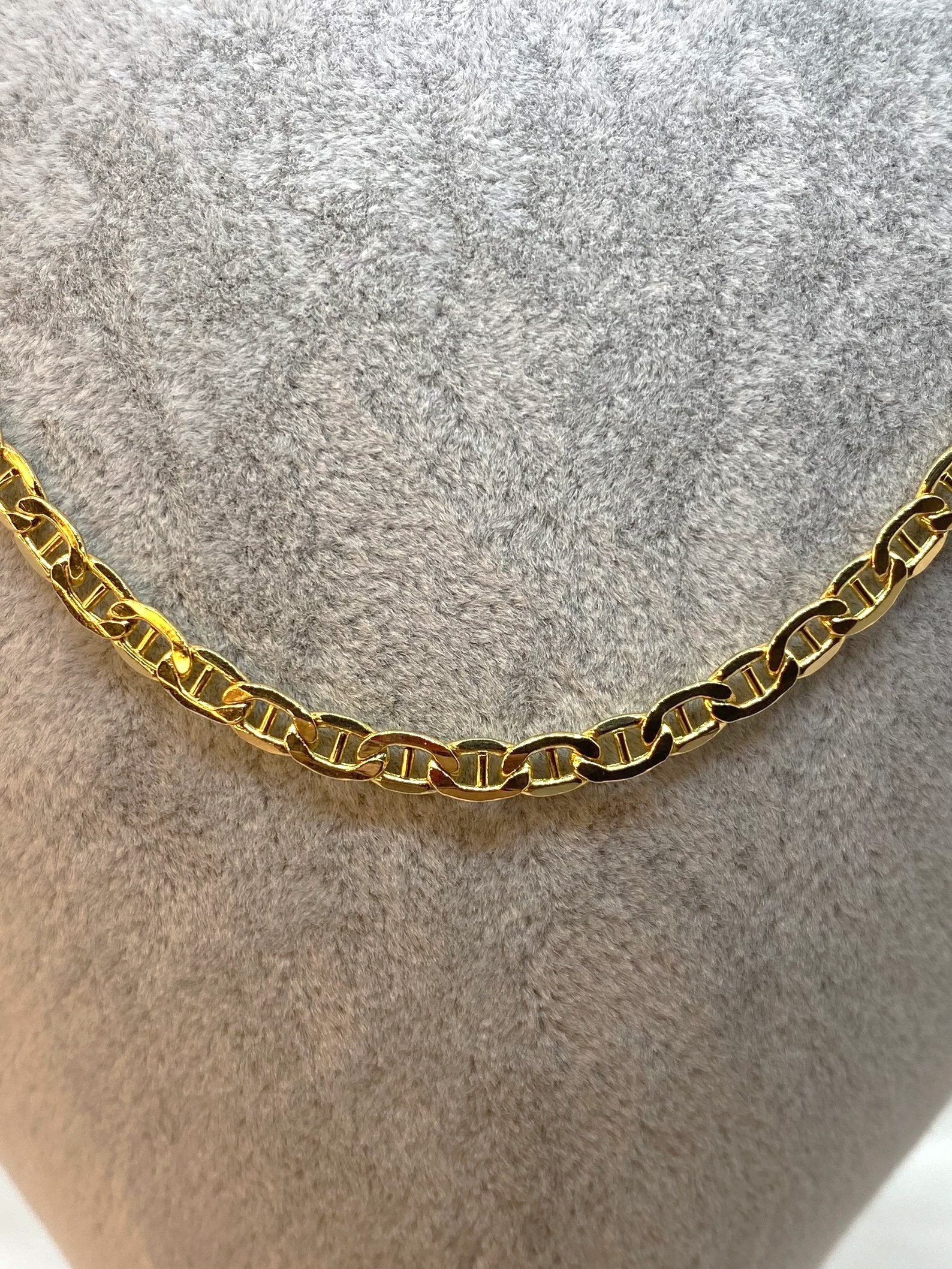 18k Solid Gold ANCHOR CHAIN Necklace 3.5mm Mariner Chain, 18k Real Gold ...