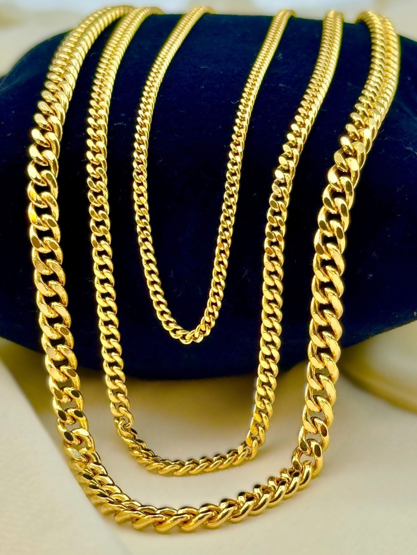 14K Gold Cuban Link Chain Necklace: Miami Style Curb - Etsy