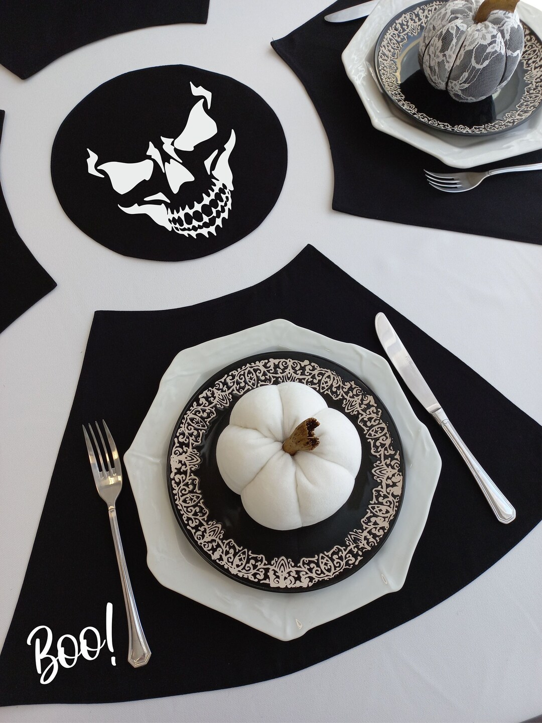 Halloween Placemats for Round Table, Personalized Halloween Table ...