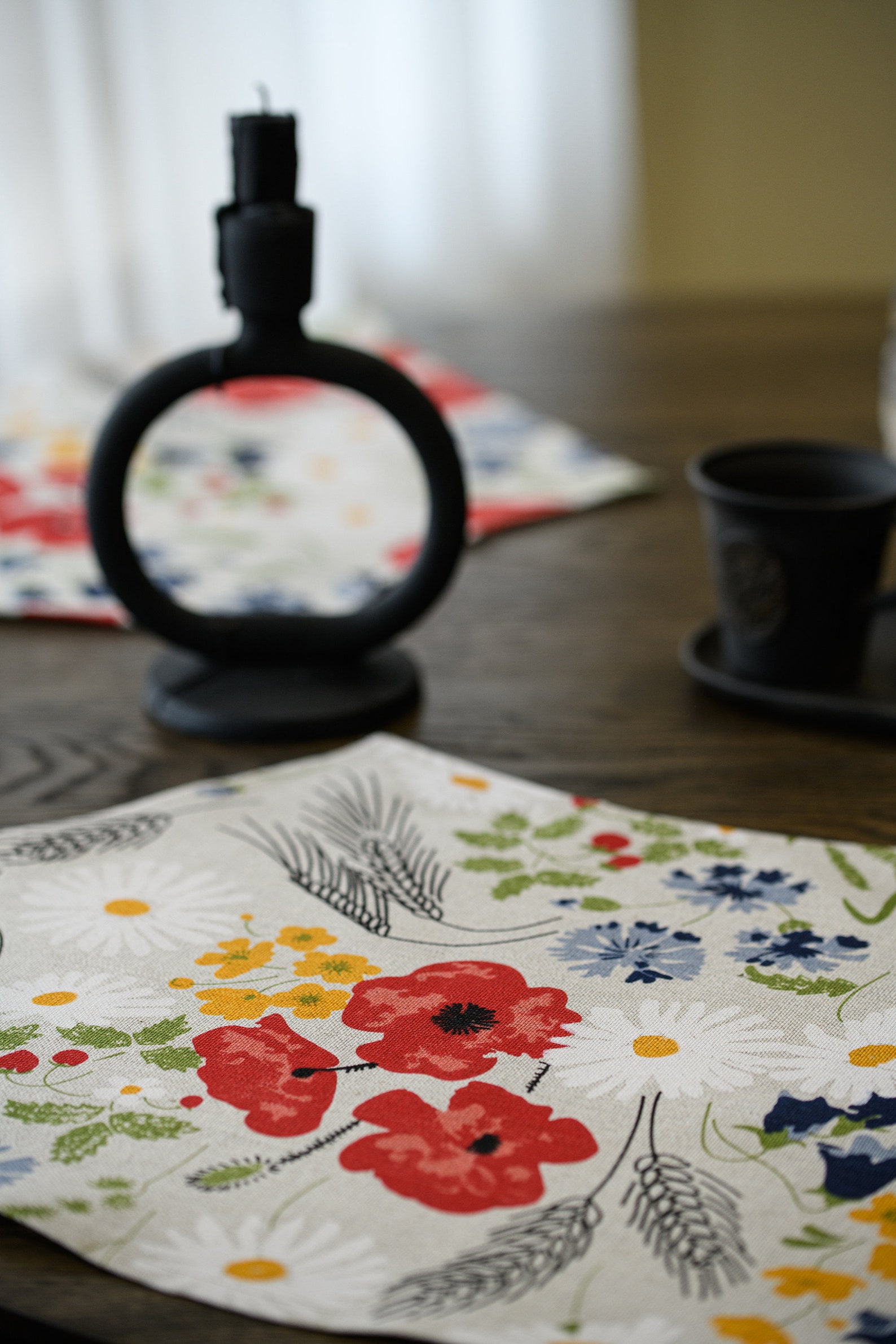 Round Two Sided Table Placemats Floral Placemats for Round - Etsy