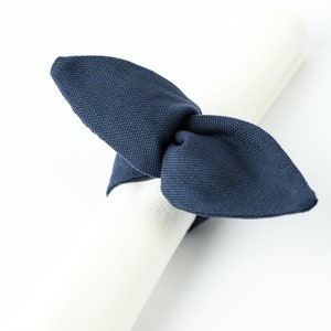 Naby Blue Napkin Ring, Fabric Cloth Holder, Blue Linen Napkin ...