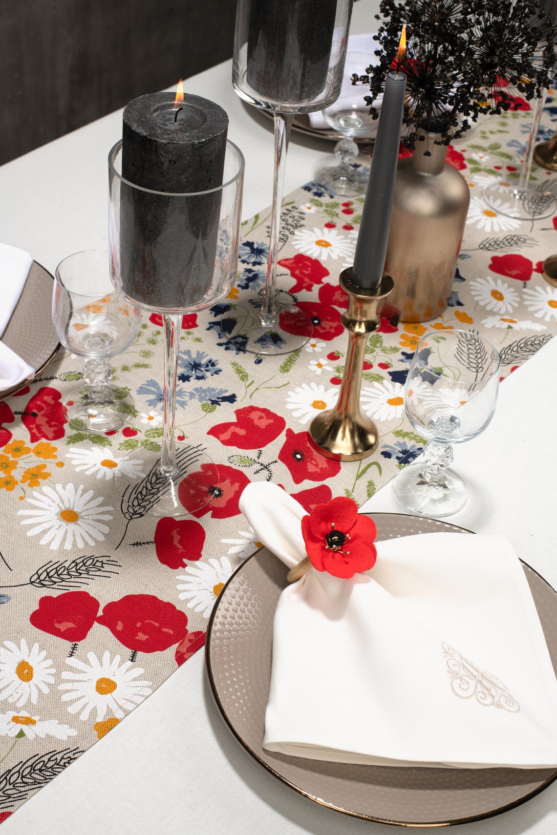 Floral Table Runner Table Linen Inspired by Nature Table - Etsy