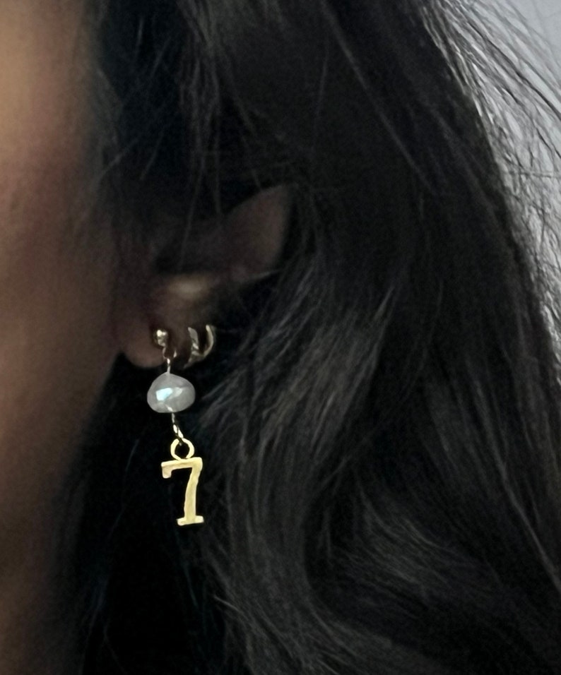 ANGEL NUMBERS | Gold Plated Stud and Freshwater Pearl Earrings - Etsy