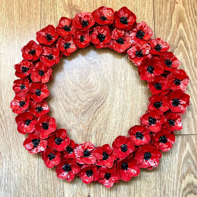 Poppy Remembrance Wreath - Etsy UK