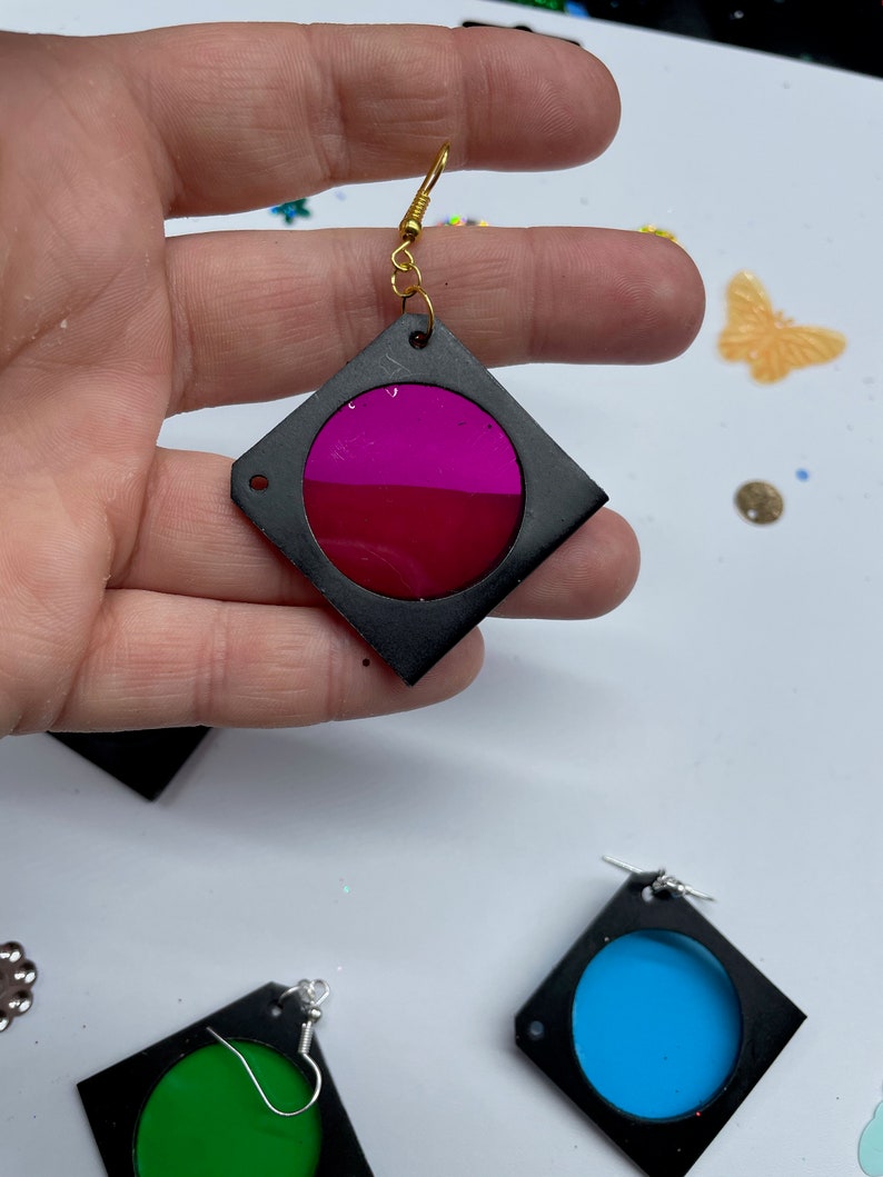 Mini Gel Frame Earrings 9 GENERIC COLOR Options Varying - Etsy