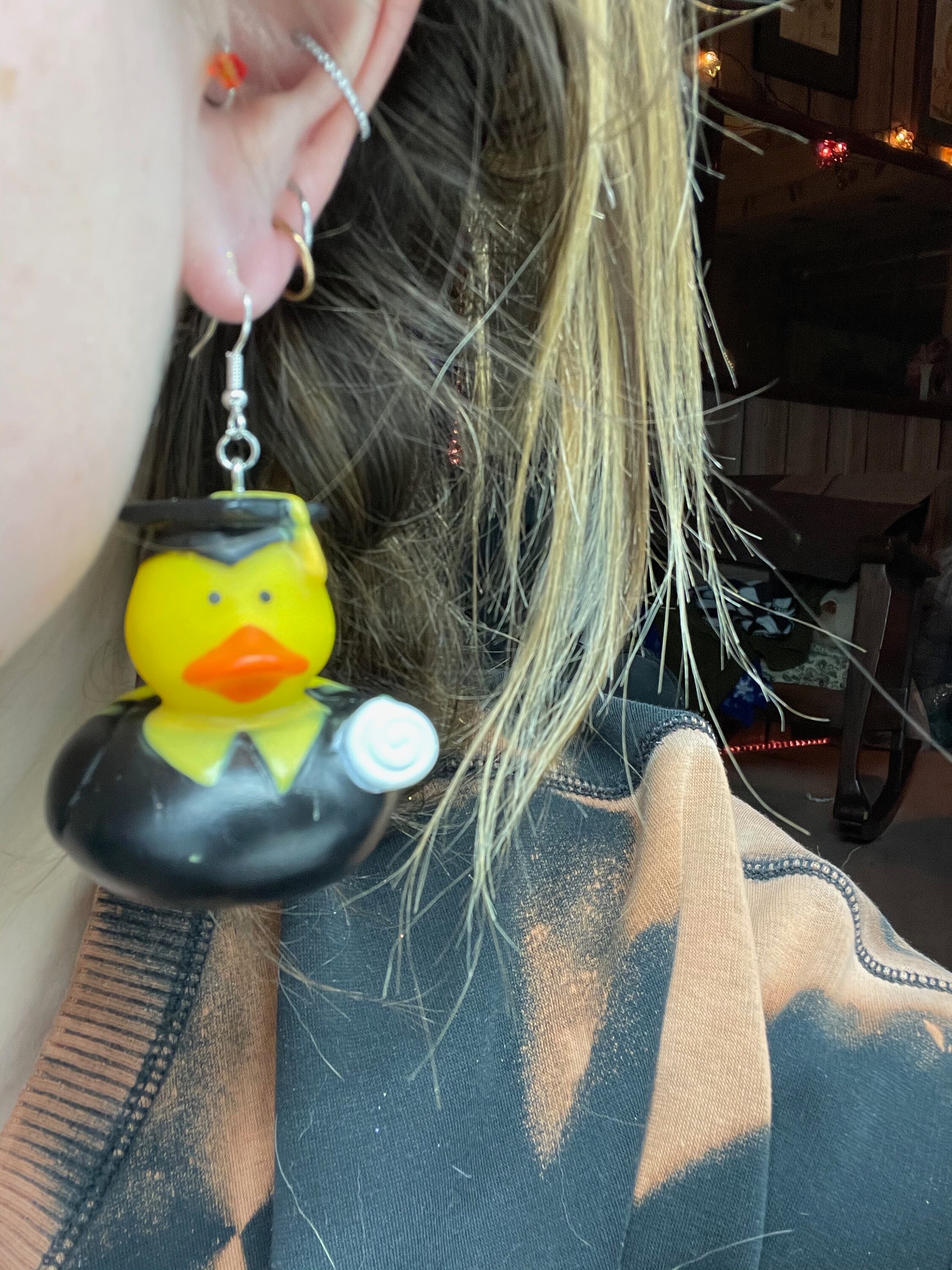 Lil Graduation Rubber Ducky Earrings | Etsy
