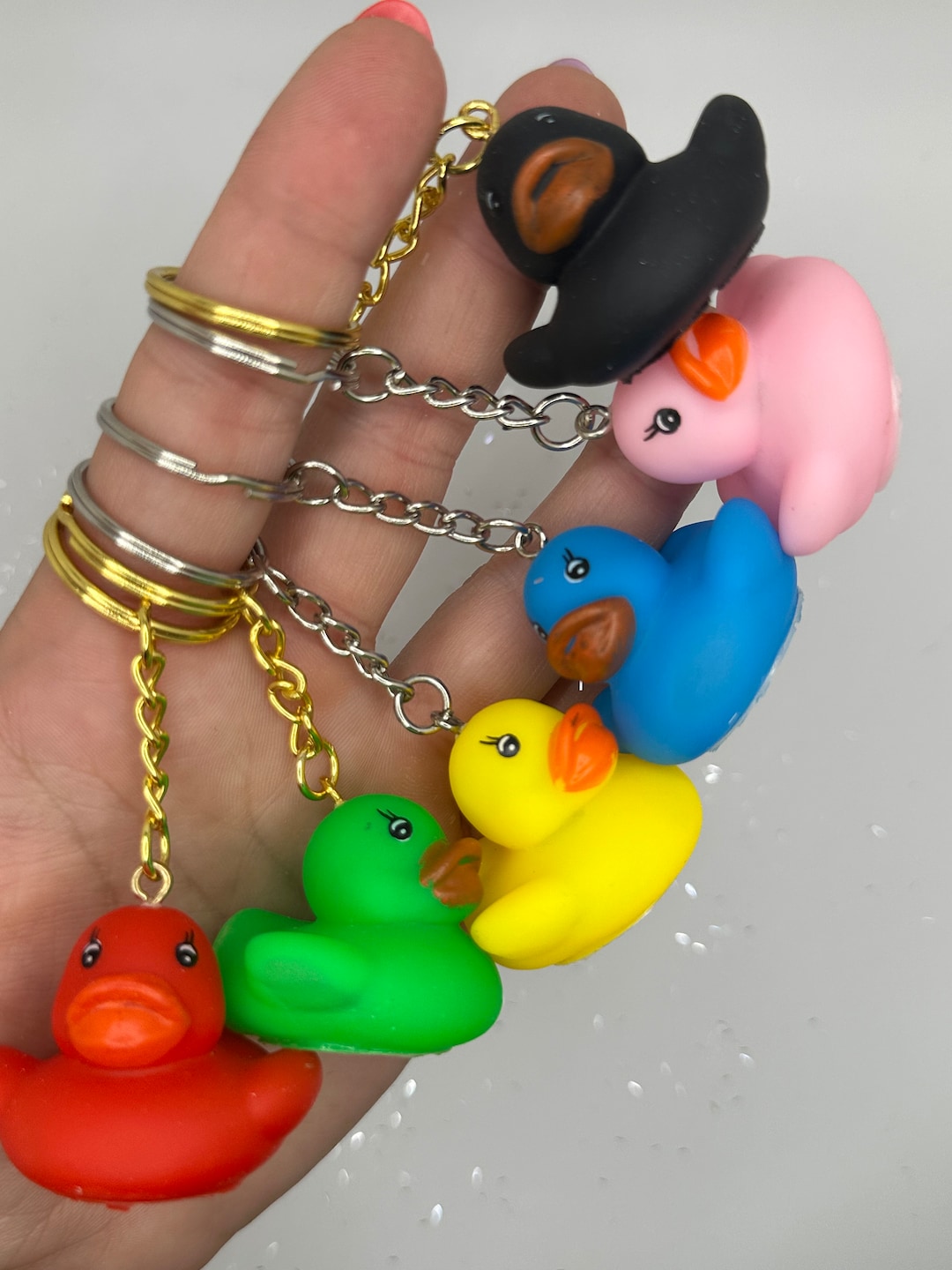 Lil Rubber Duck Keychains! Green! Blue! Red! Black! Yellow! Pink! - Etsy