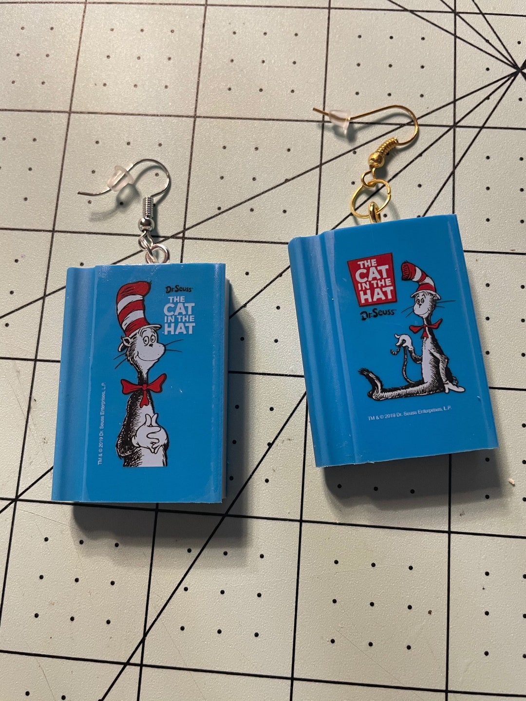 Cat in the Hat Book Earrings in Two Different Book Cover Designs Made ...