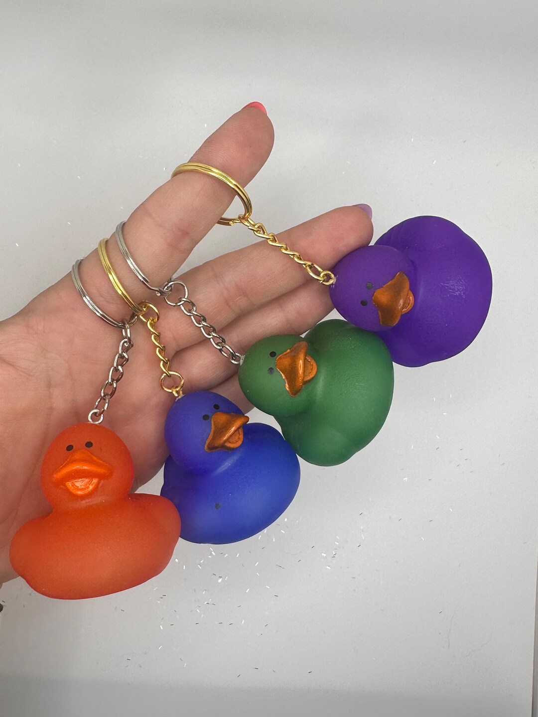 Jewel Tone Rubber Duck Keychains! Purple! Blue! Green! Red! - Etsy