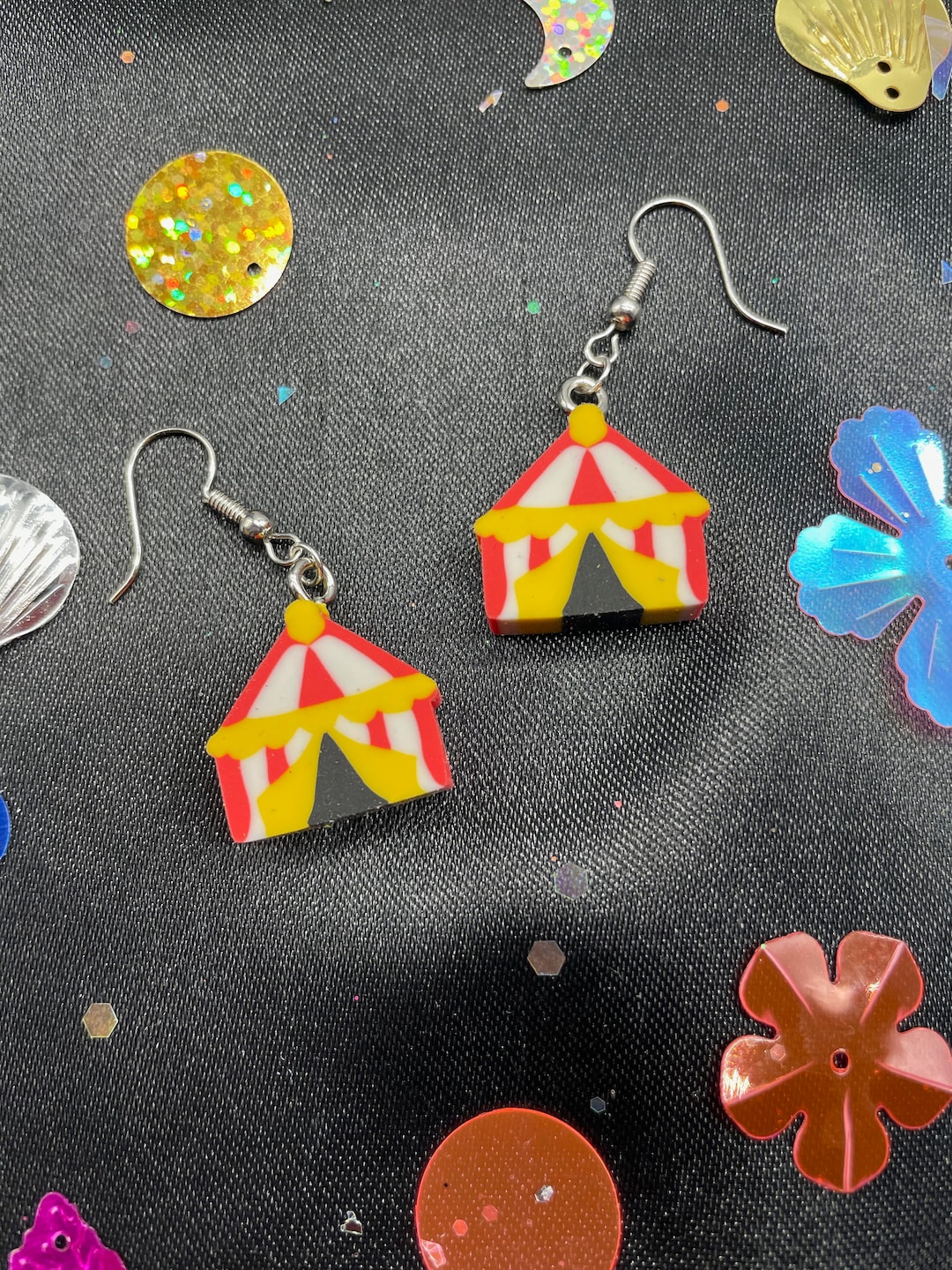 Mini Carnival Earrings! Big Top Circus Earring Fun! Don't Clown Around ...