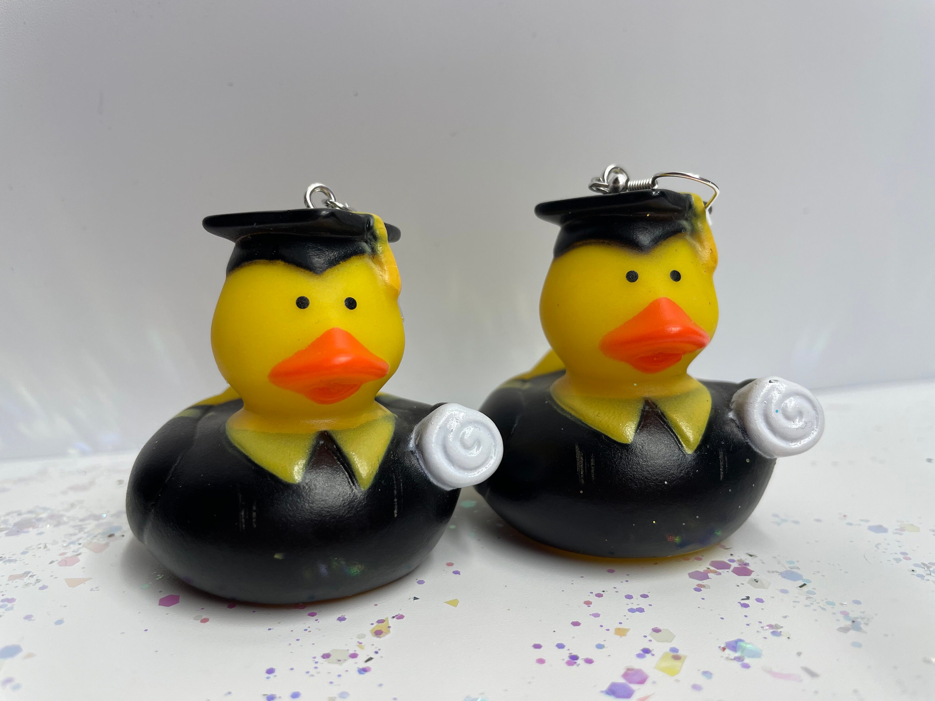 Lil Graduation Rubber Ducky Earrings | Etsy