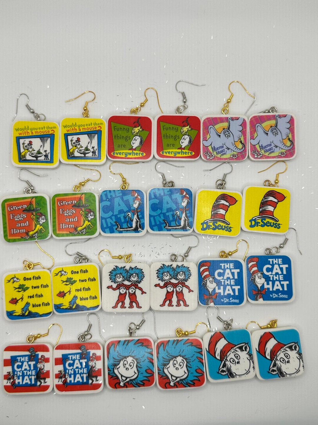 Dr Seuss Earrings Made With Thin Eraser Material! 12 Different Seuss ...