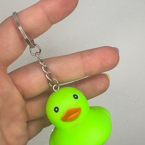 Mini Neon Rubber Duck Keychains! - Etsy