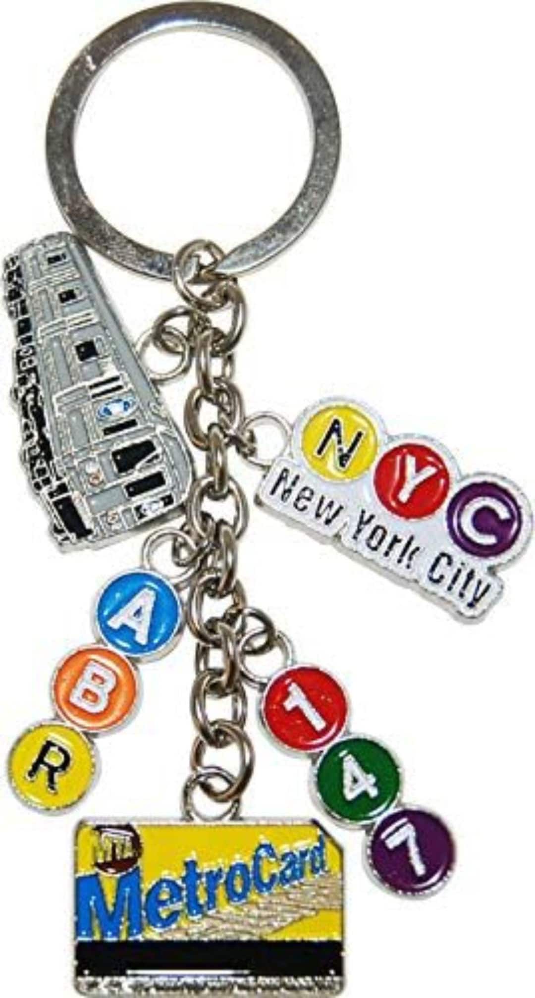 NYC Subway Series Key Chain, Fun Perfect New Yorker Gift Key Chain Five ...
