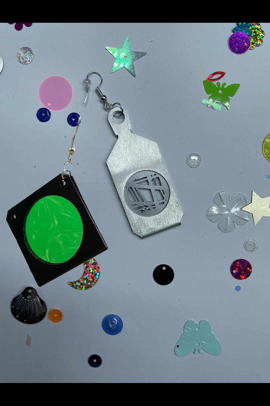 Mismatched 1 Gel Frame + 1 Gobo Option Earrings! 9 Generic Color ...