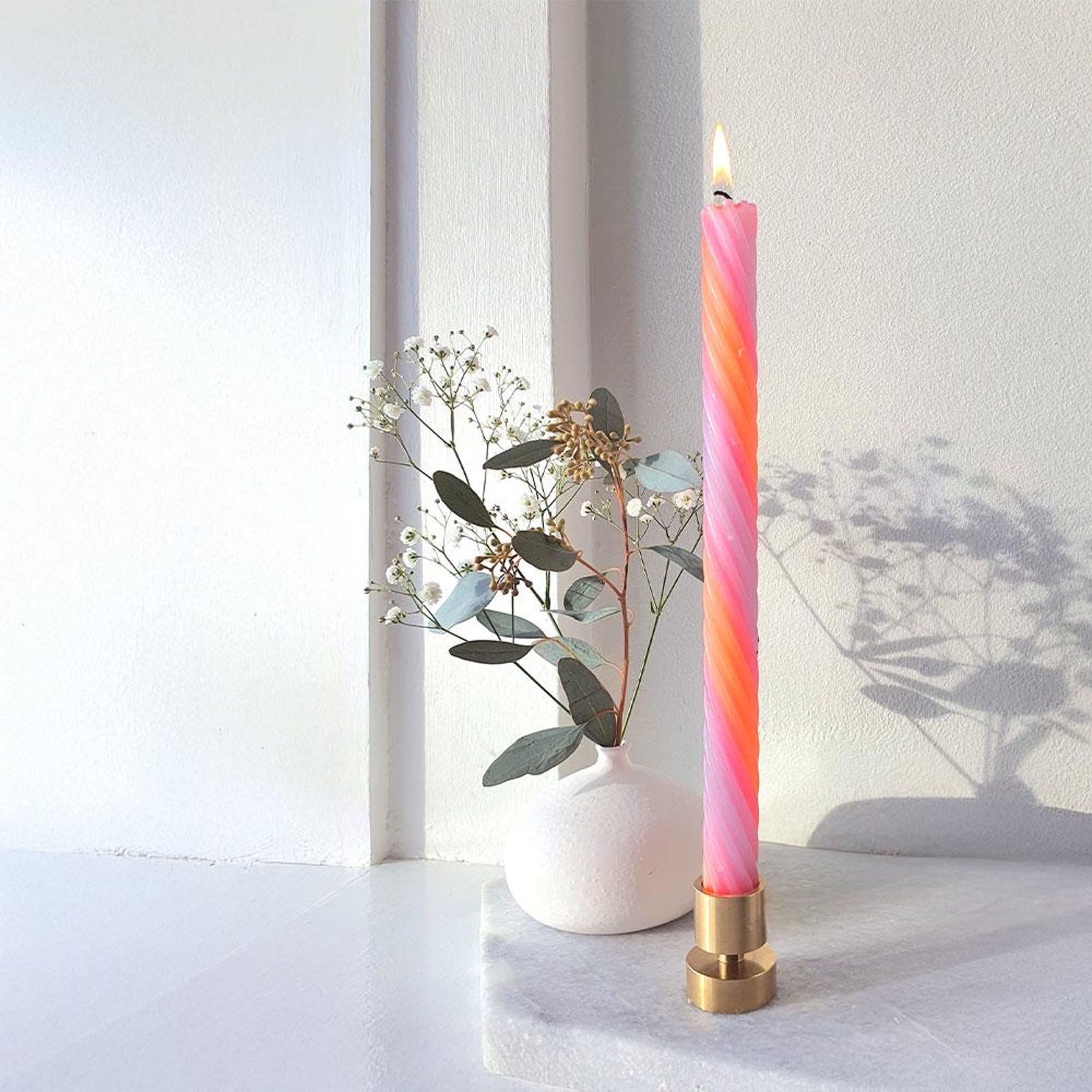 Rope Candlesticks by Lex Pott - Orange & Pink | Pack of 2 | 11” Taper ...