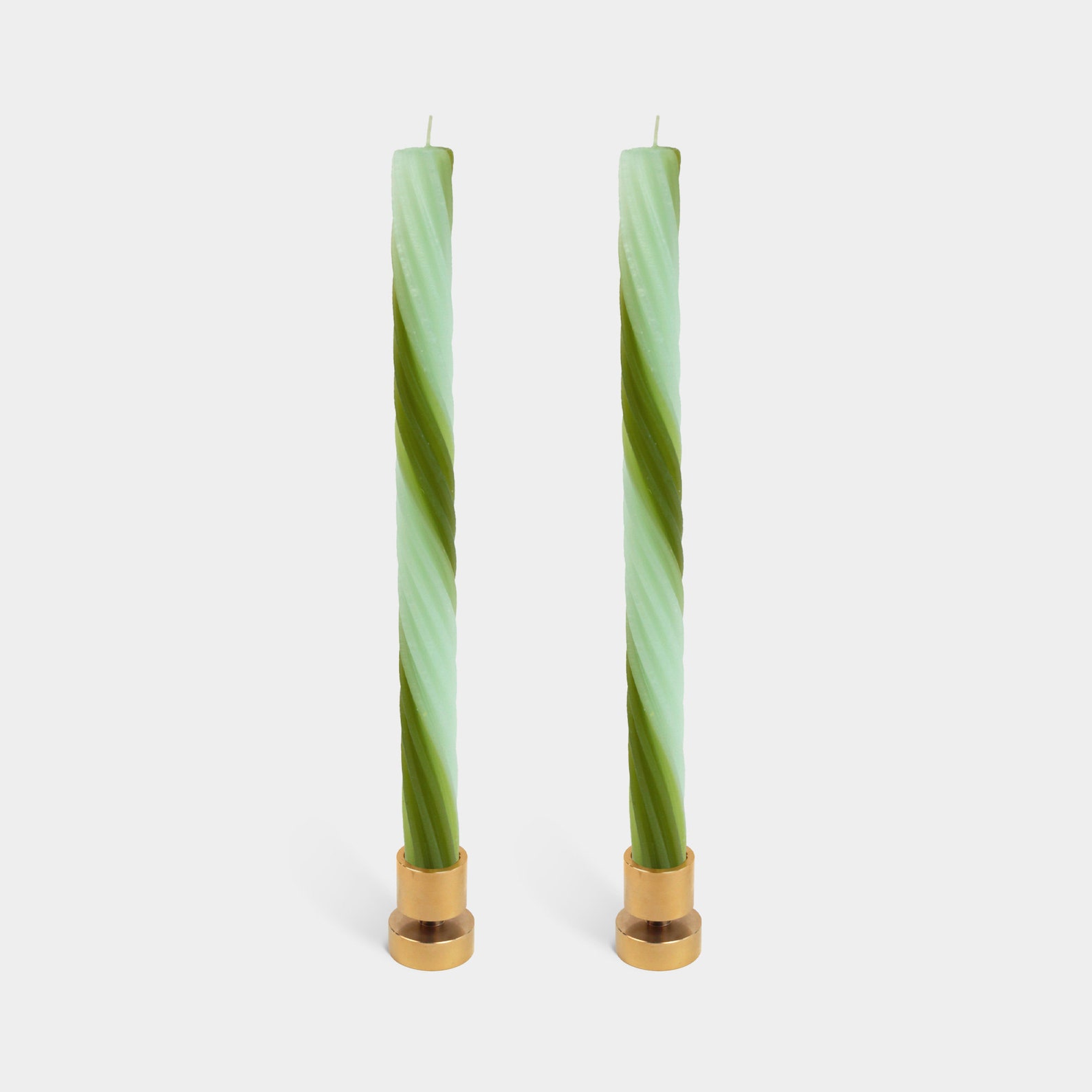 Rope Candlesticks by Lex Pott - Mint & Olive | Pack of 2 | 11” Taper ...