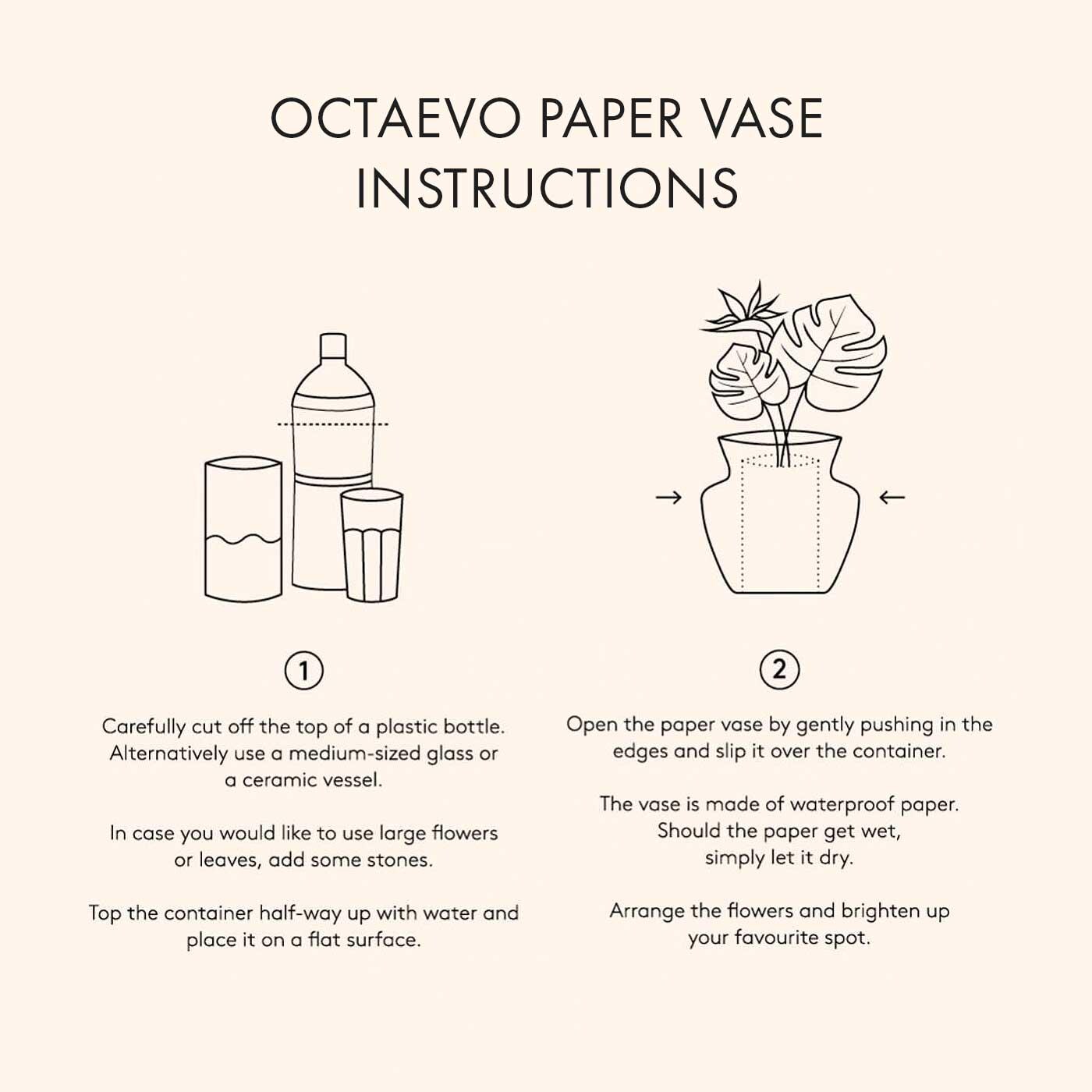 OCTAEVO Bazaar Paper Vase - Water-resistant Paper, Eco-friendly ...