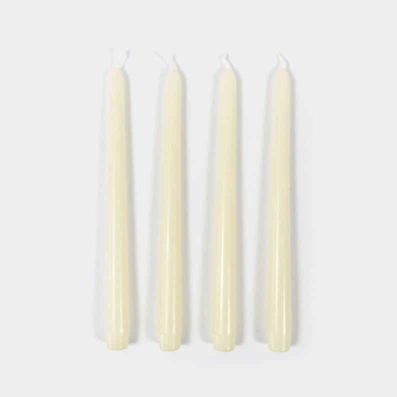 Taper Candles 4 Pack - Cream | Elegant Dinner Candles | 10-inch ...