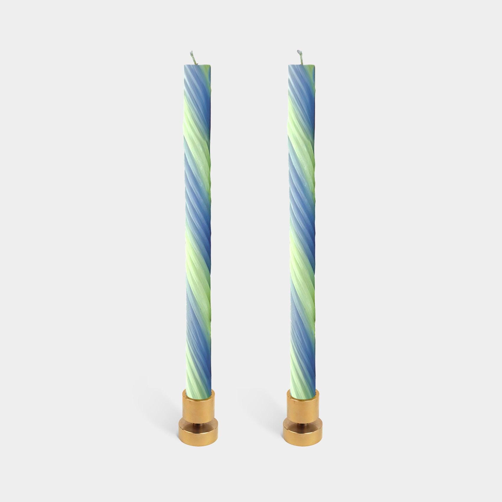 Rope Candlesticks by Lex Pott - Lavender & Green | Pack of 2 | 11 ...