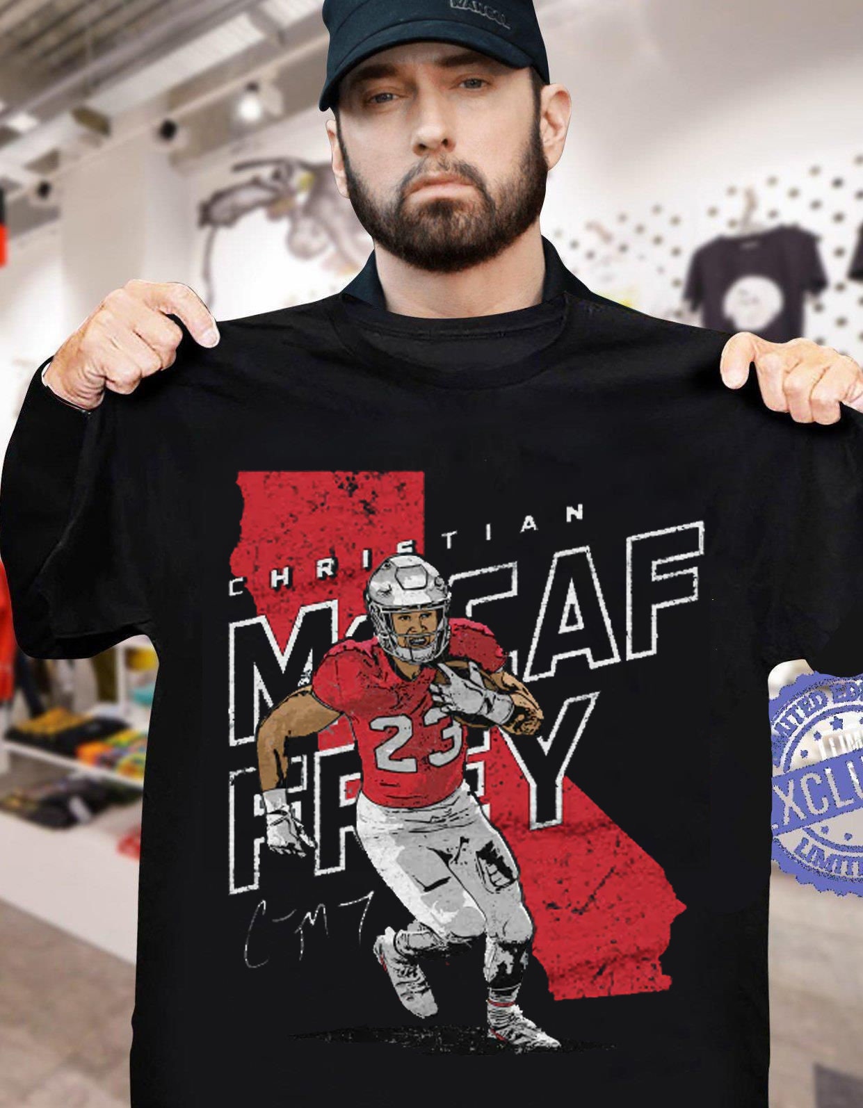 Christian McCaffrey San Francisco Player Map Signature Shirt Designed ...