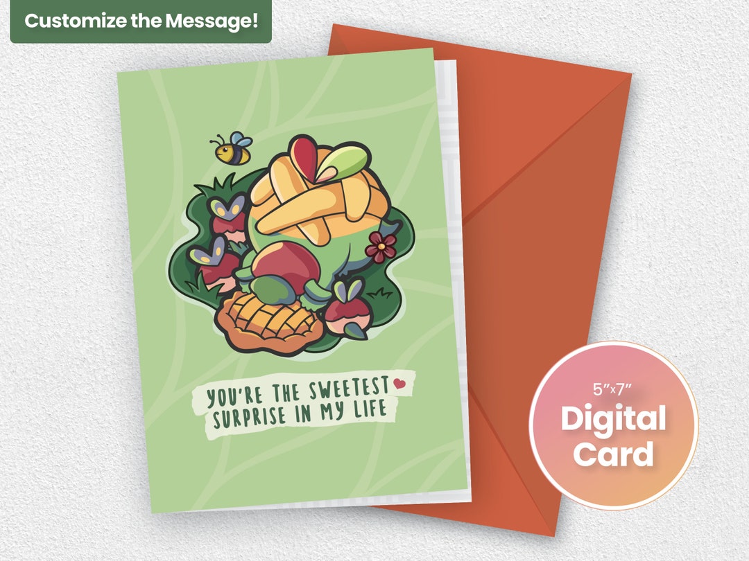 Appletun Pokemon Digital Download Greeting Card Custom Miss You ...