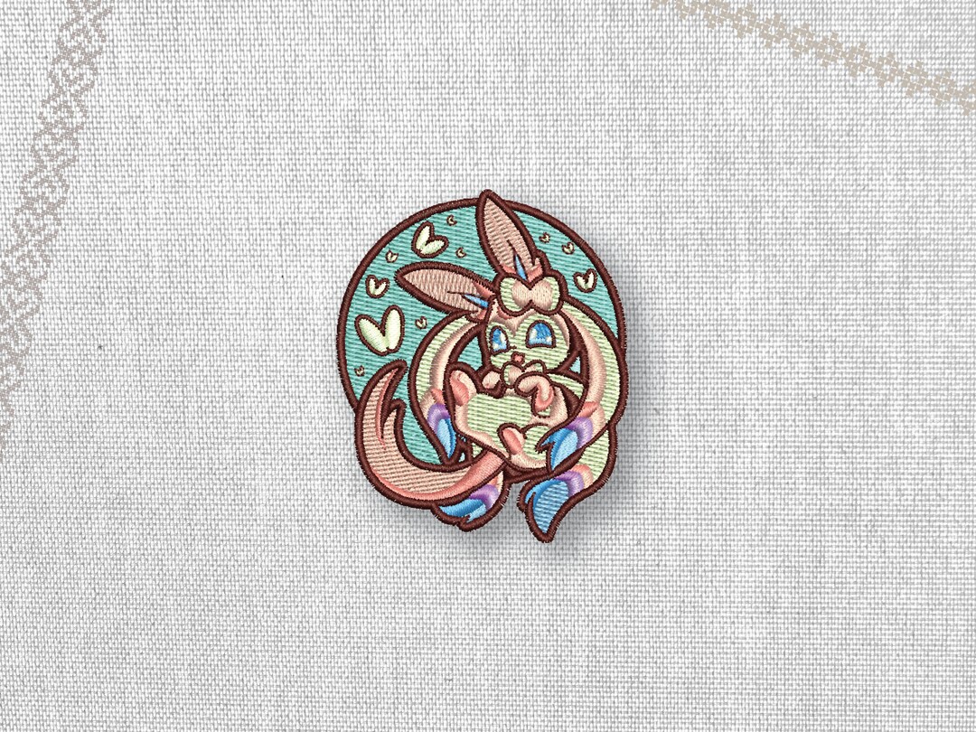 Sylveon Fairy Embroidery Patch Eevee Evolution Pokémon Sew on Iron on ...
