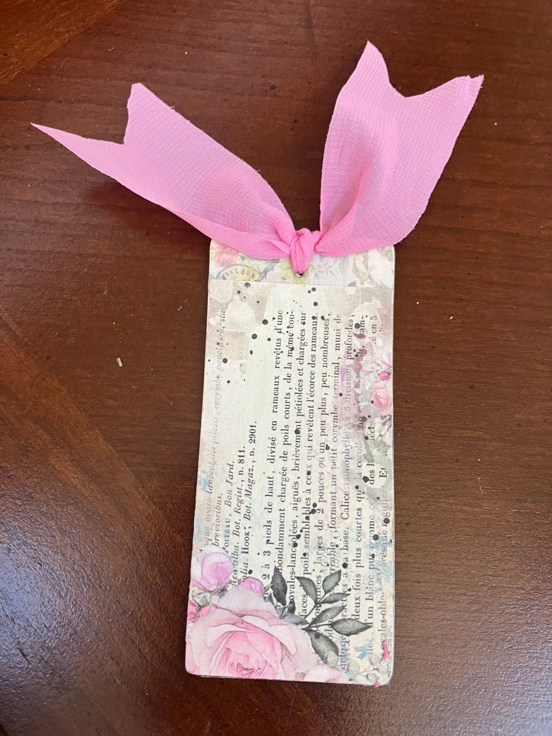 Shabby Chic Vintage Bookmark | Handmade French Tag | Gifts for Wedding ...