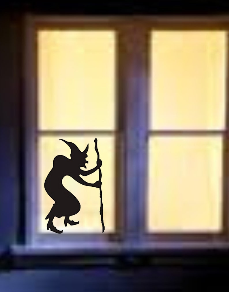 Creepy Huge Hunchback Witch Halloween Window Cling Decor: - Etsy