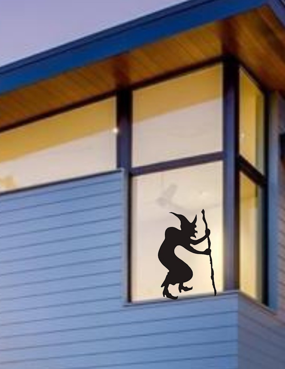 Creepy Huge Hunchback Witch Halloween Window Cling Decor: - Etsy